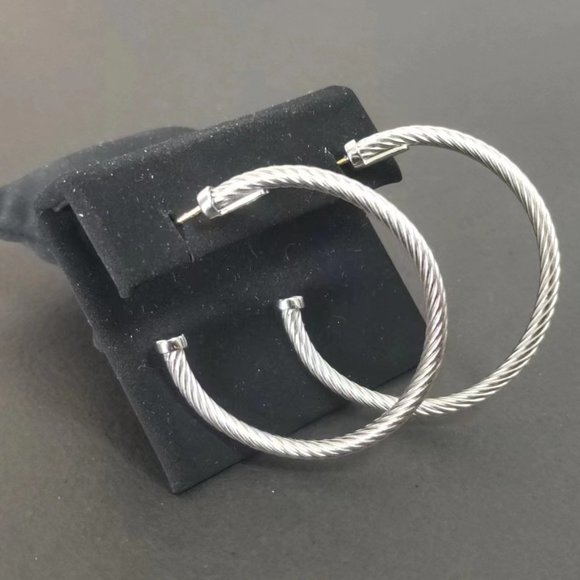 David Yurman | Jewelry | David Yurman Cable Hoop Earrings In Sterling ...